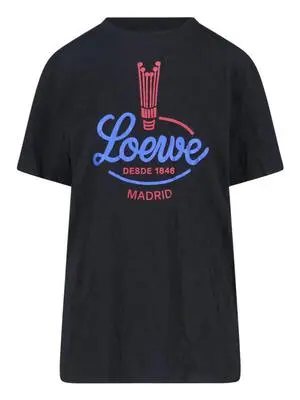 Loewe Loewe Graphic Print Crewneck T-Shirt Black