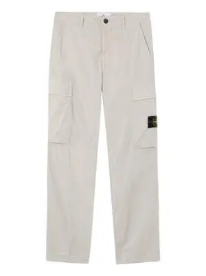 Stone Island Stone Island Logo Patch Cargo Trousers Pearl Gray