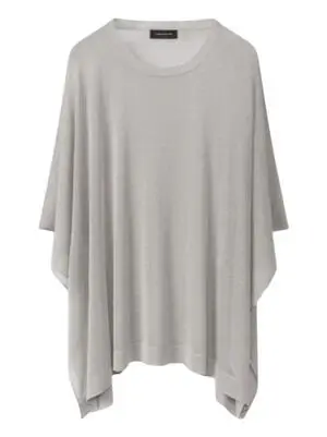 Fabiana Filippi Semi-sheer Knitted Cape - Gray