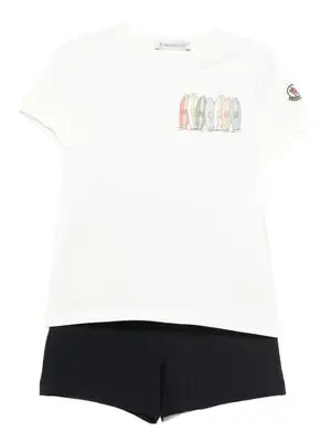 Moncler Crew Neck T-shirt And Shorts Set - White
