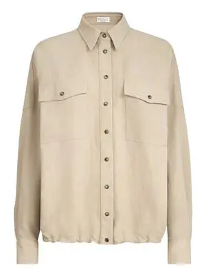 Brunello Cucinelli Fluid Twill Shirt - Beige