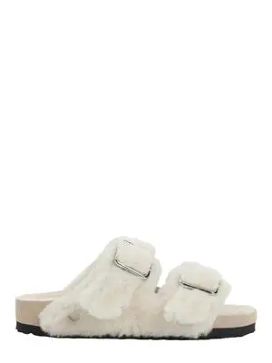 BIRKENSTOCK Arizona Shearling Sandals - White