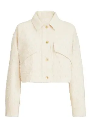 Brunello Cucinelli Brunello Cucinelli Fuzzy Dyed Denim Shirt Jacket Light-colored
