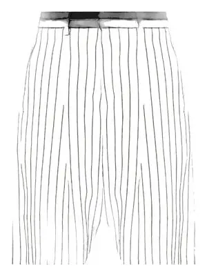 R13 R13 Pinstriped Bermuda Shorts With Belt Loops And Pockets Black And White Stripes