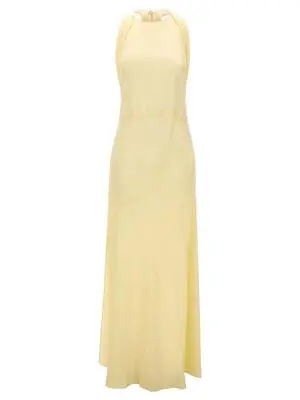 Blumarine Halter Neck Open-back Maxi Dress - Yellow
