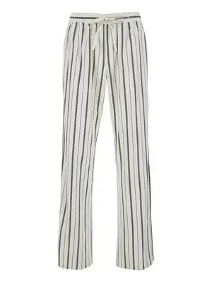 Dolce & Gabbana Dolce & Gabbana Striped Poplin High-Waisted Trousers White/black