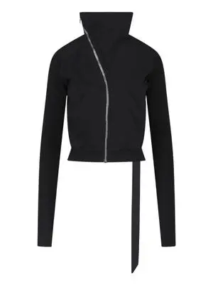 Rick Owens Long Sleeve Zip-up Pullover - Black