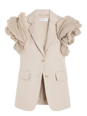 MAX MARA Max Mara Single-Breasted Sleeveless Blazer With Ruffle Embellishments