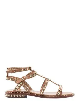 Ash Studded Flat Sandals - Light Brown