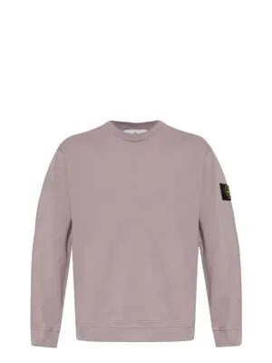 Stone Island Regular Fit Crewneck Sweatshirt With Ribbed Trim - Purple