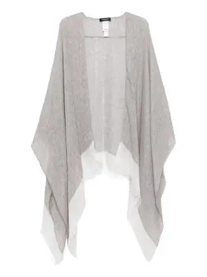 Fabiana Filippi Frayed Open Cape With Tassel Detail - Light Grey