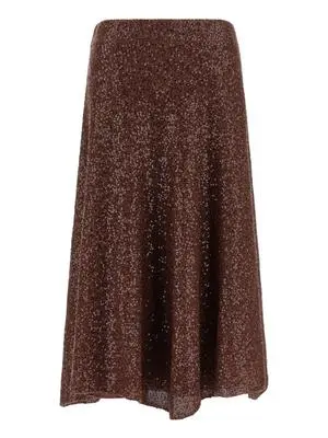 Brunello Cucinelli Sequined Midi Skirt - Red