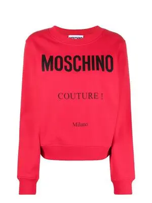 Moschino Print Cotton Sweatshirt - Red