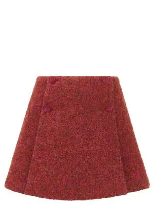 Dior A-line Mini Skirt With Cd Logo Buttons - Red