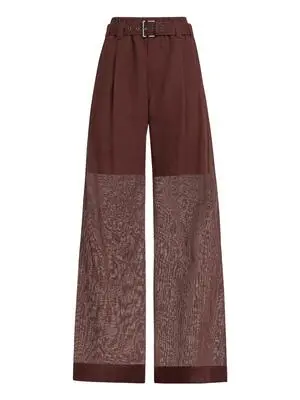 BRUNELLO CUCINELLI Brunello Cucinelli Monili Organza Wide-Leg Trousers