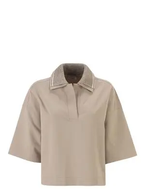 Brunello Cucinelli Couture Interlock Polo Shirt - Nude
