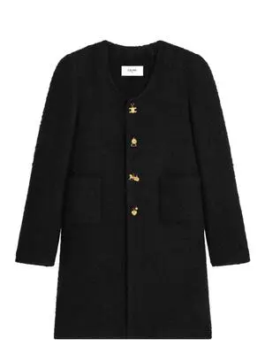 Celine Maggie Coat In Cashmere And Wool - Black