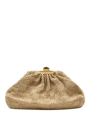 Marc Jacobs The Claw Clip Woven Clutch Bag Nude