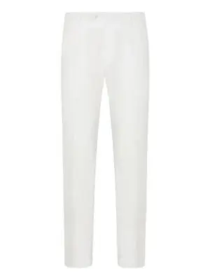 Brioni Pleated Straight-leg Trousers - White