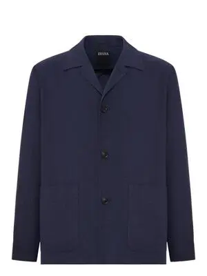 Zegna Zegna Linen Patch-Pocket Jacket Black