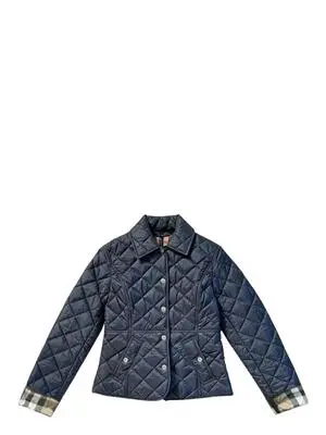 Burberry Quilted Jacket With Classic Collar - Blue
