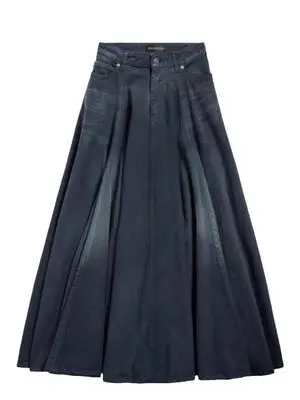 Balenciaga Godet Maxi Skirt - Black