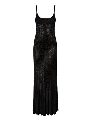 MISSONI Missoni Sleeveless Sequin Detail Ribbed Knit Dress