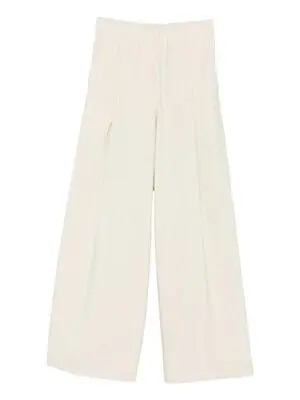 Dries Van Noten Wide Leg Pants With Elastic Waist - White