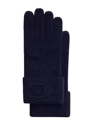 COACH Signature Embossed Knit Gloves - Deep Blue