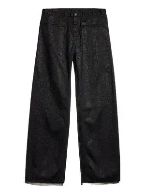 Gucci Printed Cotton Denim Pants - Black
