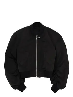 Rick Owens Long Sleeve Bomber Jacket With Zip Closure - Black