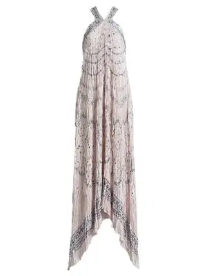 Alberta Ferretti Printed Long Gown With Open Back - Multicolor