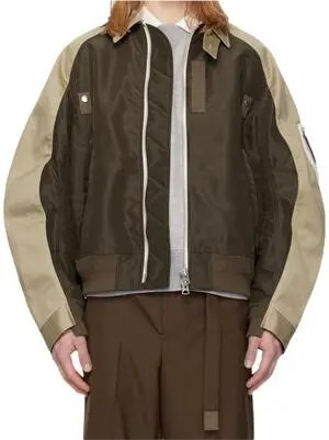 Sacai Twill Collared Zip-up Blouson - Multicolor