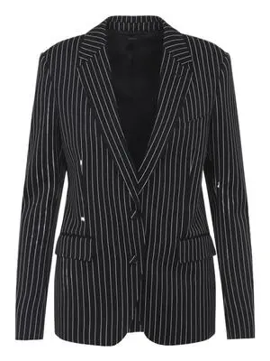 TOM FORD Striped Single-breasted Blazer - Black