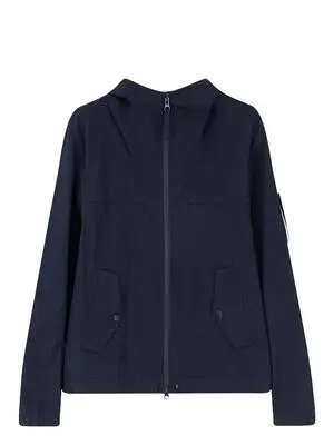 Stone Island Logo Patch Zip-up Jacket - Blue