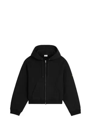 Celine Cotton Fleece Zipped Hoodie - Black
