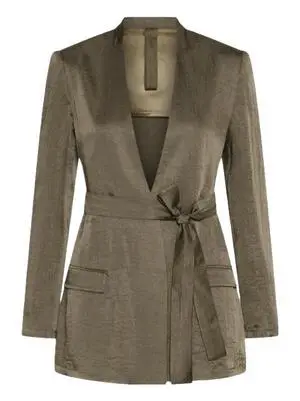 Marella Belted Twill Jacket - Brown