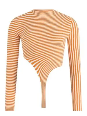 JEAN PAUL GAULTIER Striped Long Sleeve Bodysuit - Multicolor