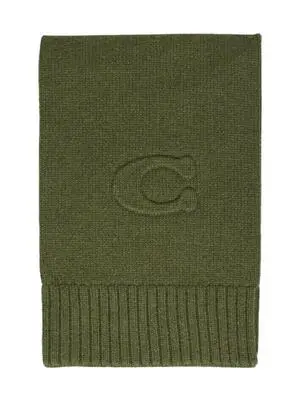 COACH Embossed Knit Muffler - Olv