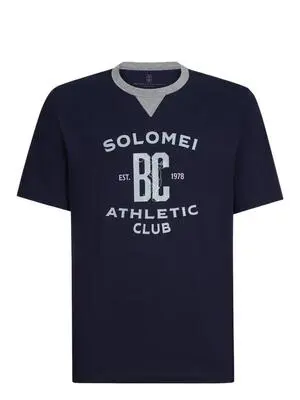 Brunello Cucinelli Graphic Printed Crewneck T-shirt - Blue