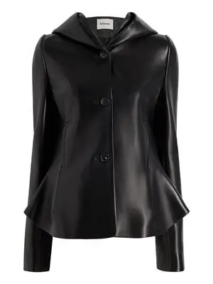 Khaite Khaite June Hooded Buttoned Jacket Black