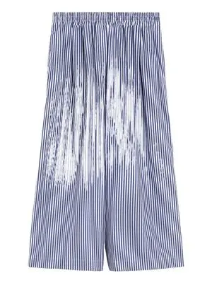 Max Mara Cropped Striped Trousers - Blue