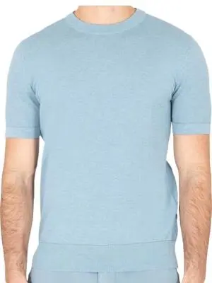 Brioni Sea Island Knitted T-shirt - Blue