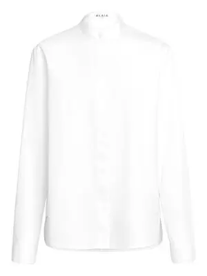 Alaïa Long Sleeve Band Collar Shirt - White