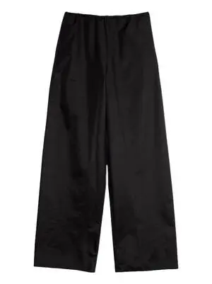 Gucci Technical Silk Poplin Wide Leg Pants - Black
