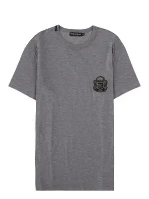 Dolce & Gabbana Dolce Gabbana Heraldic Patch Short-sleeved T-shirt - Gray