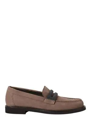 Brunello Cucinelli Precious Clamp Penny Loafers - Brown