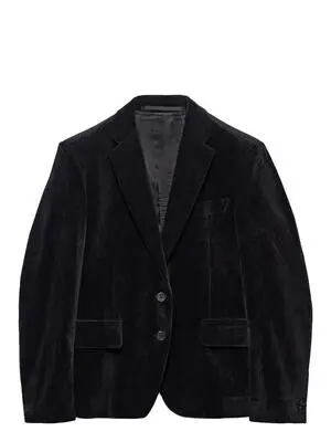 Prada Single-breasted Velvet Blazer - Black
