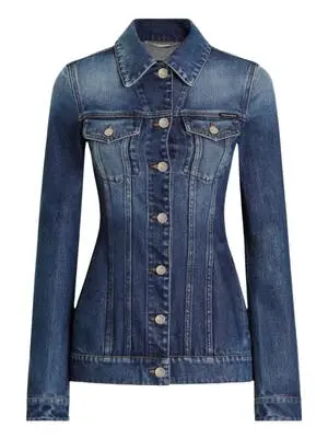 Dolce & Gabbana Fitted Waist Denim Jacket - Blue