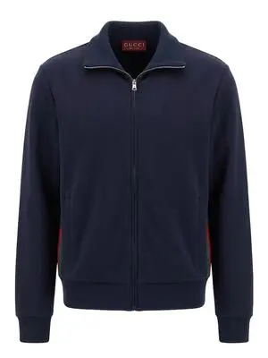 Gucci Zip-up Technical Jersey Jacket - Dark Blue